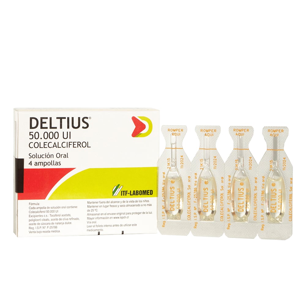 Deltius 50000 UI Solución Oral X 4 Ampollas Bebibles | Farmacias Ahumada