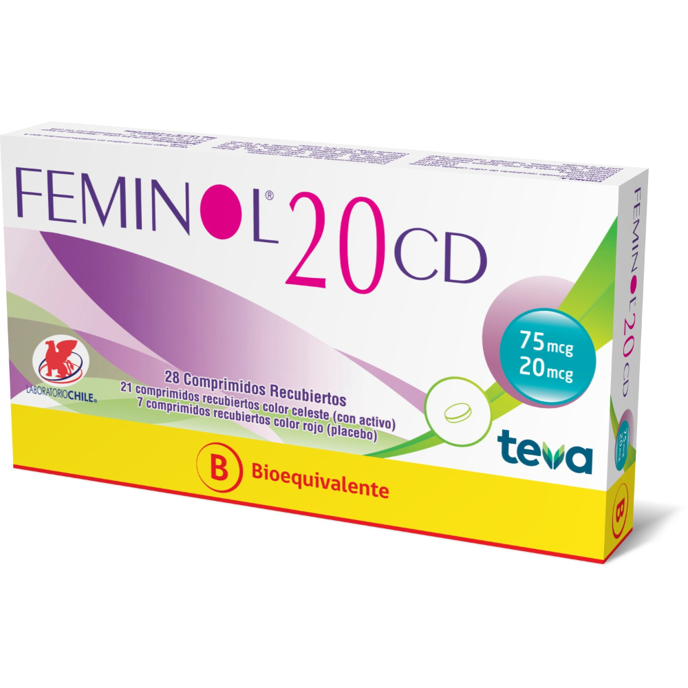 Feminol 20 CD x 28 Comprimidos Recubiertos | Farmacias Ahumada
