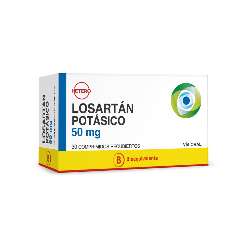 Losartan Potasico 50 mg x 30 Comprimidos Recubiertos | Farmacias Ahumada