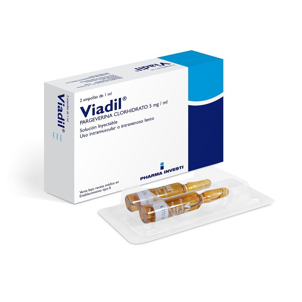 Viadil 5 mg/mL solución inyectable 2 ampollas | Pharma Investi