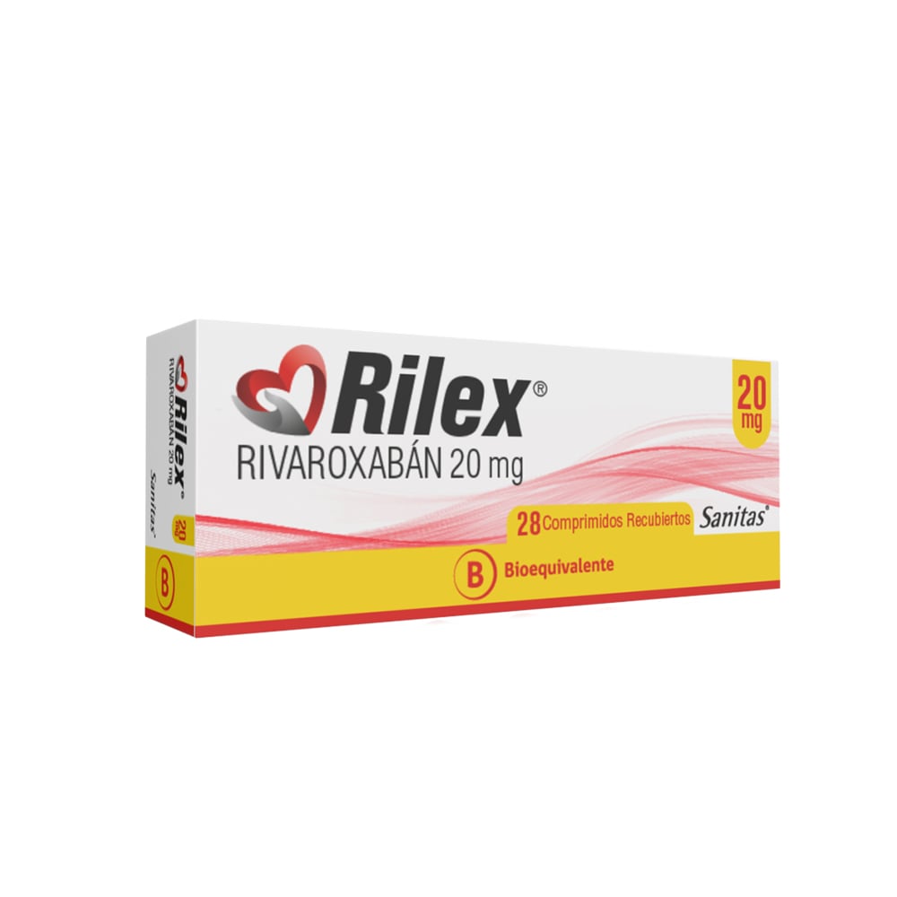 Rilex Rivaroxaban 20 mg 28 Comprimidos Recubiertos | Farmacias Ahumada