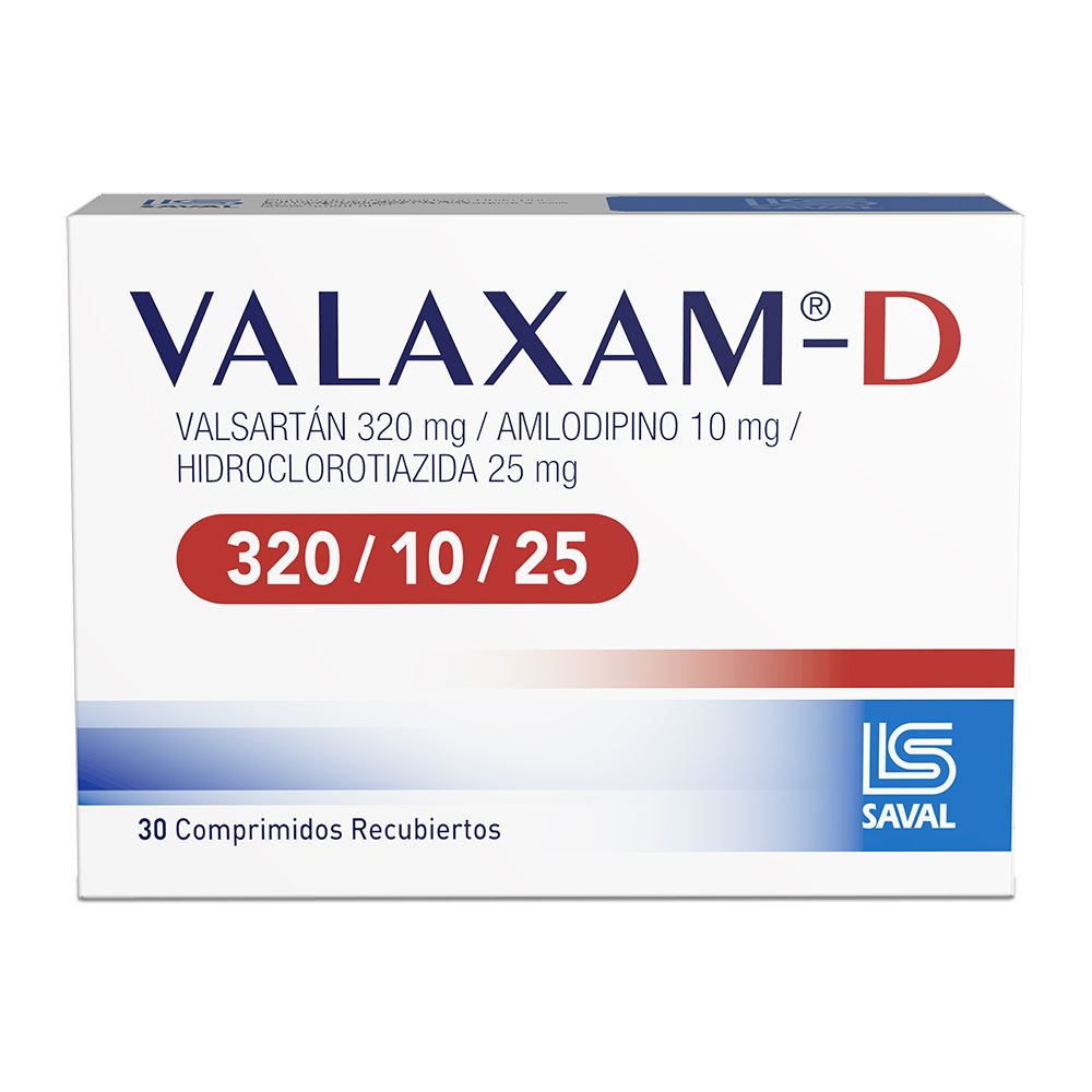 Valaxam-D 320 mg/10 mg/25 mg x 30 Comprimidos Recubiertos | Farmacias Ahumada