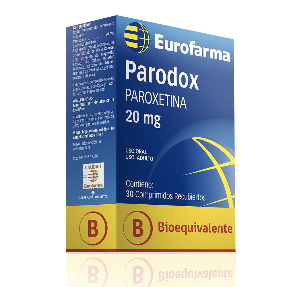 Parodox 20 mg x 30 Comprimidos Recubiertos | Farmacias Ahumada