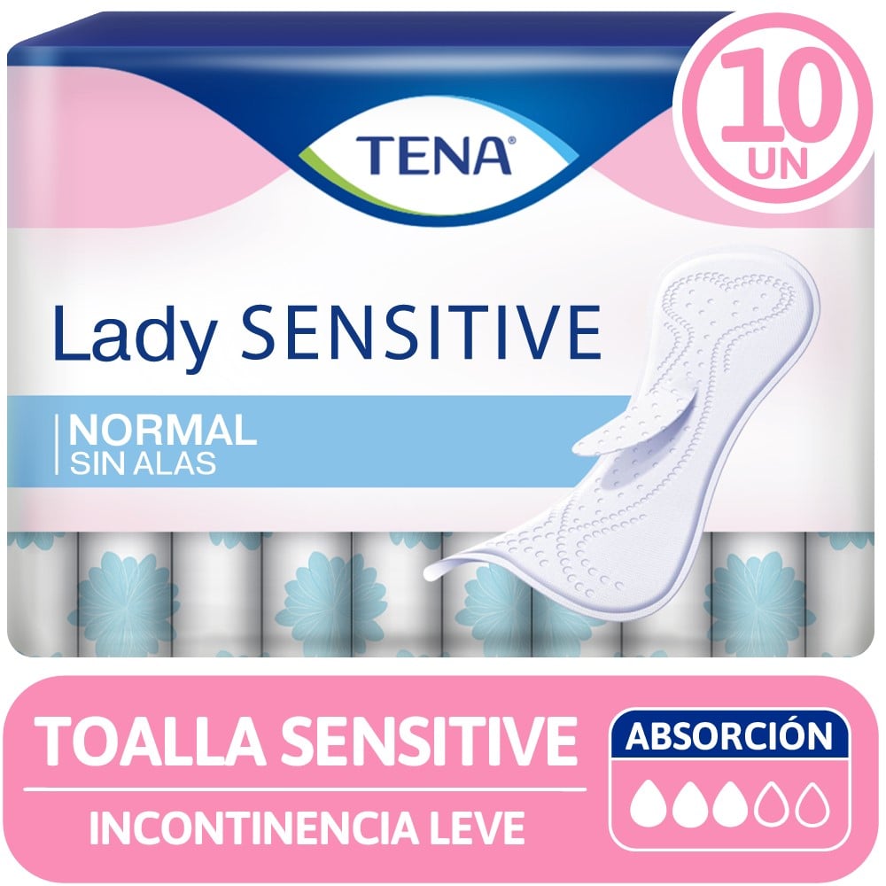 Toalla Tena Leve Lady Sens Normal 10Un | Farmacias Ahumada