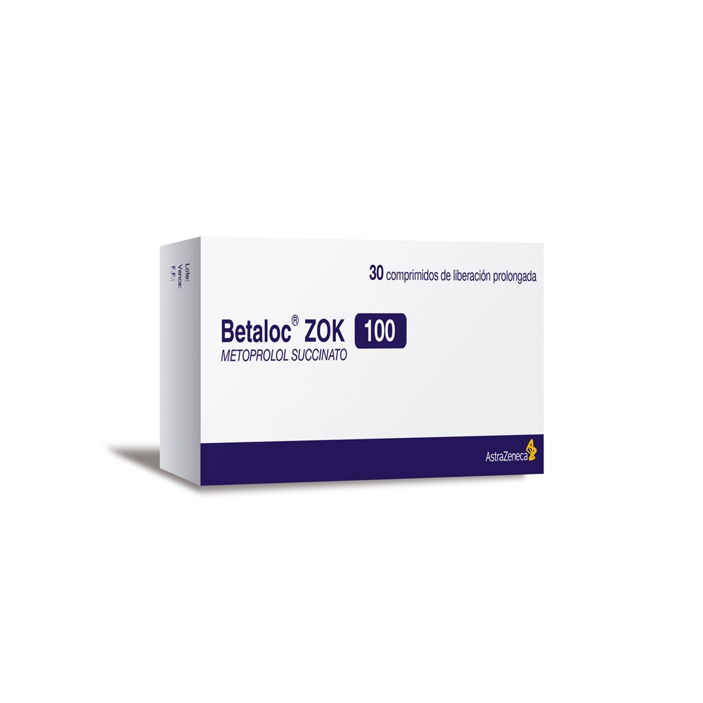Betaloc Zok 100 mg x 30 Comprimidos De Liberación Prolongada | Farmacias Ahumada
