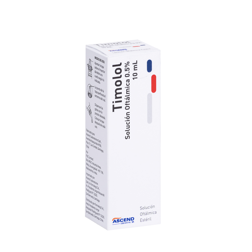 Timolol 0.5 % x 10 ml Solución Oftálmica ASCEND | Farmacias Ahumada