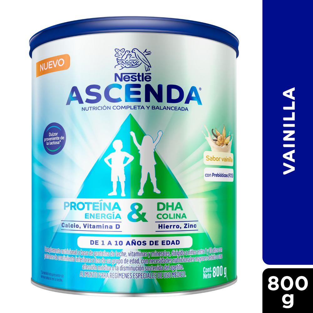Ascenda Suplemento Vainilla 800 gr | Farmacias Ahumada