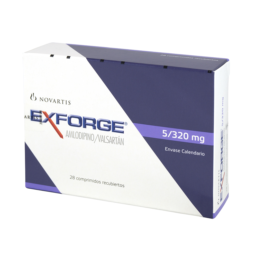 Exforge 5 mg/320 mg x 28 Comprimidos Recubiertos | Farmacias Ahumada