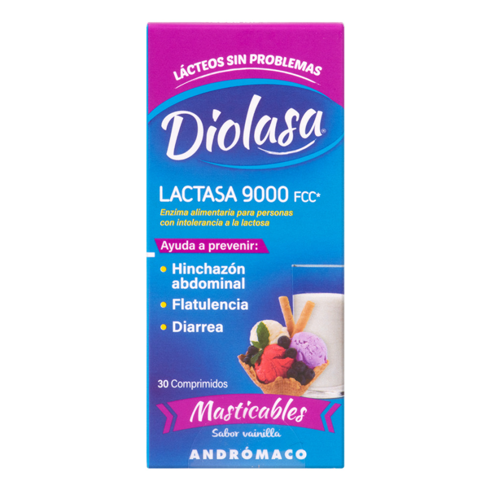 Diolasa Vainilla x 30 Comprimidos Masticables | Farmacias Ahumada