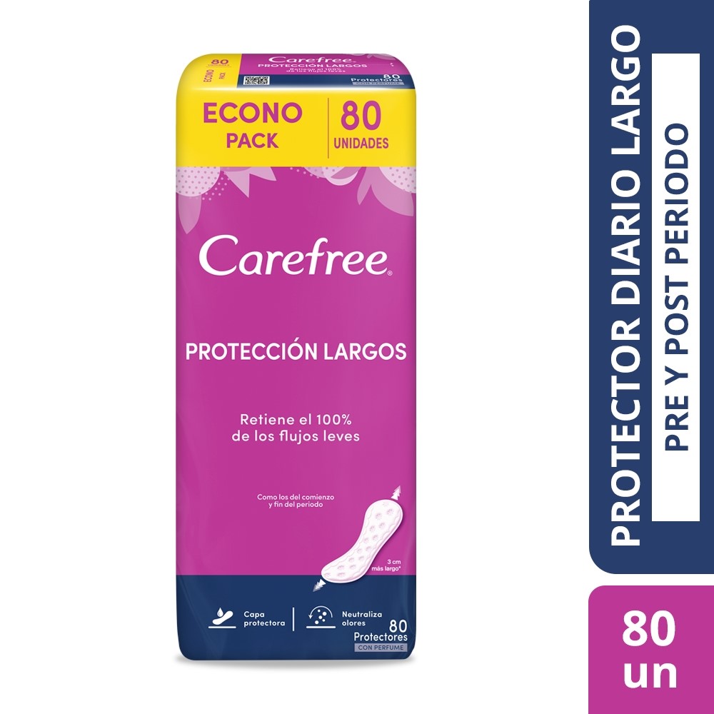 Protectores diarios Carefree® Protección Largos x 80 un.