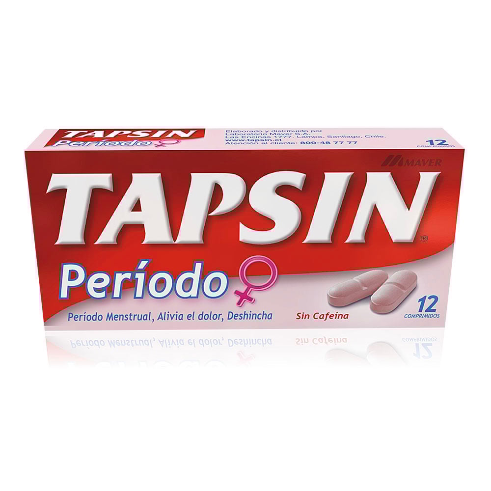 Tapsin Período 12 comprimidos | Alivio menstrual sin cafeína