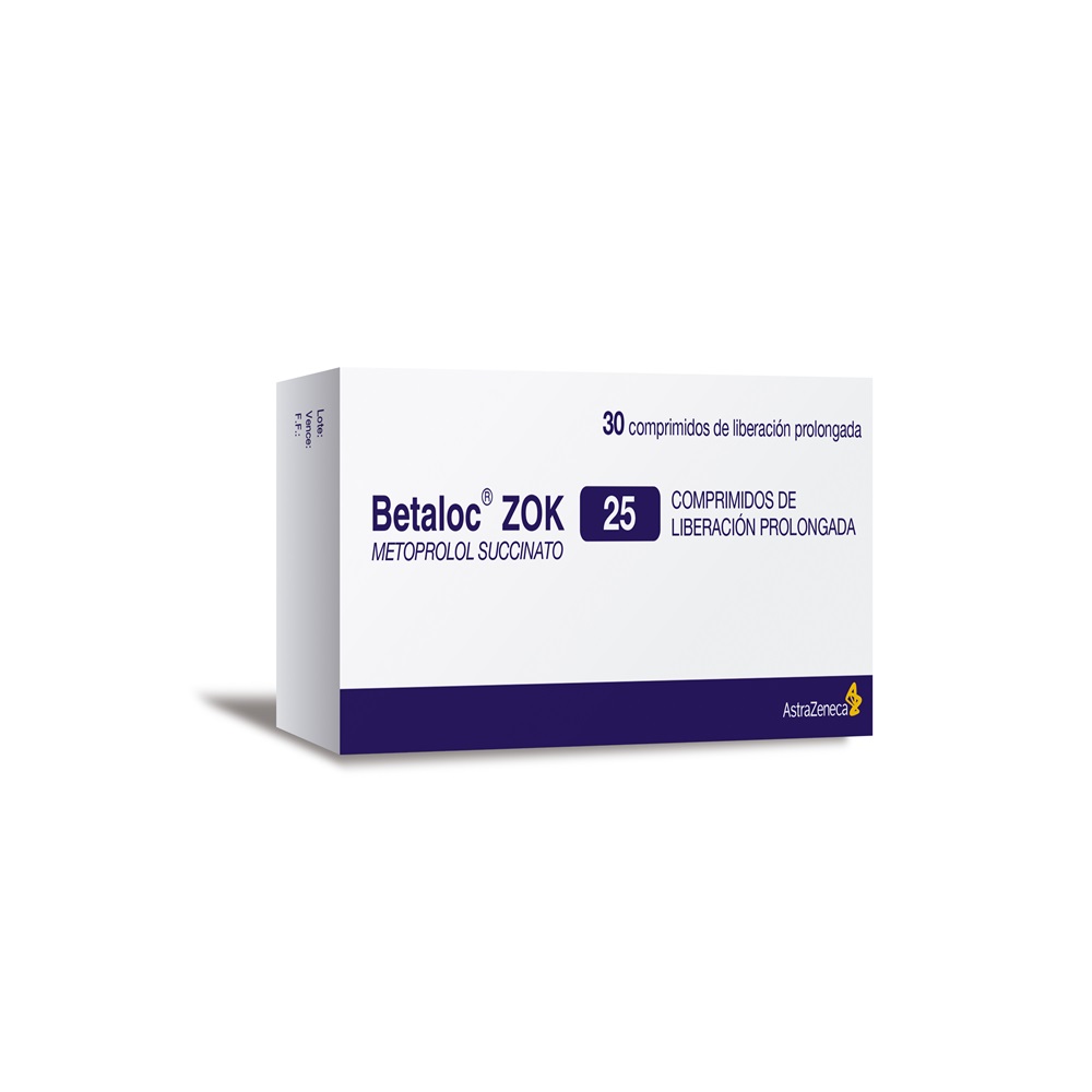 Betaloc Zok 25 mg x 30 Comprimidos De Liberación Prolongada | Farmacias ...