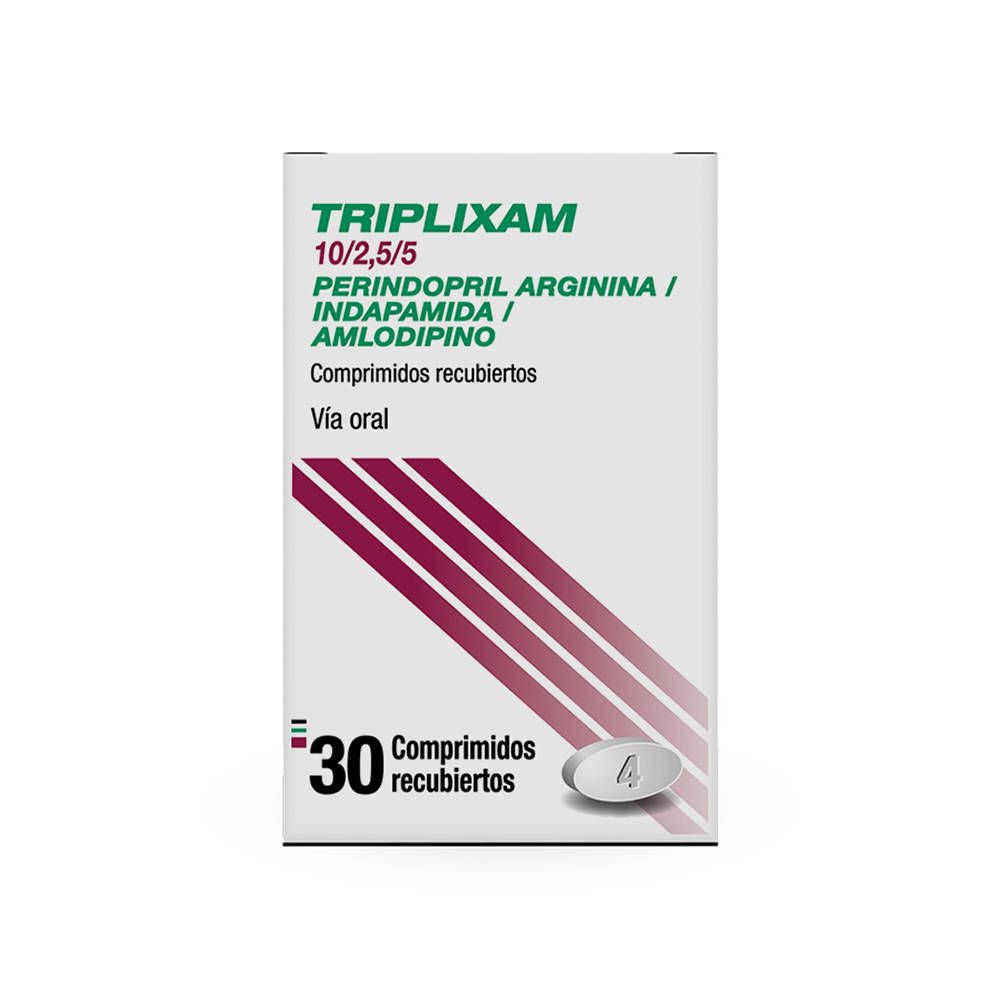Triplixam 10/2,5/5 mg 30 comprimidos recubiertos | Vía oral