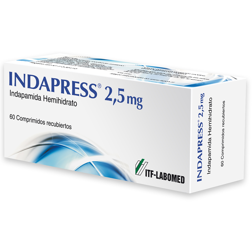 Indapress 2.5 mg x 60 Comprimidos Recubiertos | Farmacias Ahumada