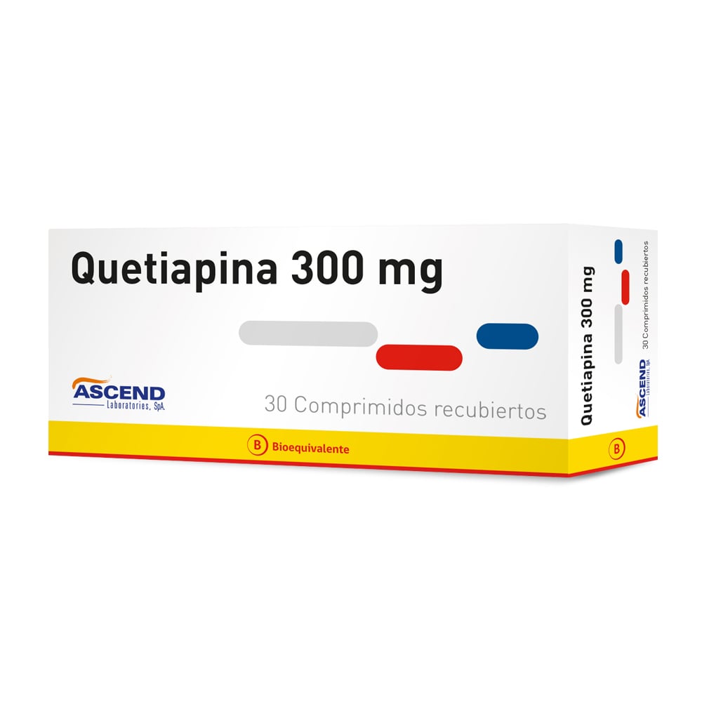 Quetiapina 300 mg x 30 Comprimidos Recubiertos ASCEND | Farmacias Ahumada
