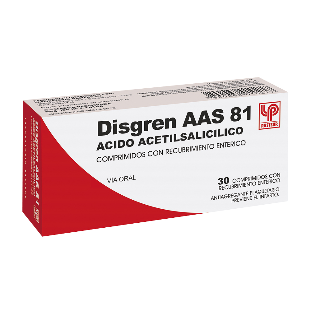 Disgren AAS 81 mg x 30 Comprimidos Con Recubrimiento Entérico ...