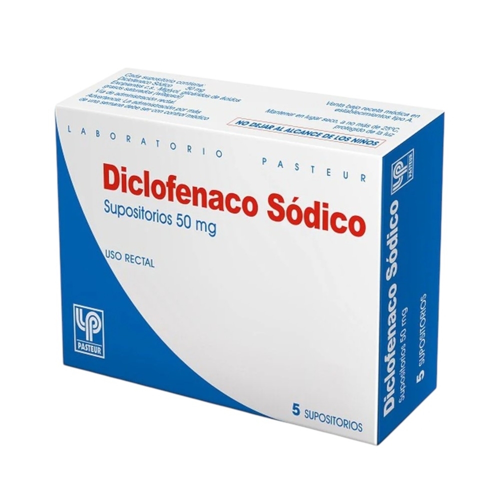 Diclofenaco 50 mg x 5 Supositorios Adulto PASTEUR | Farmacias Ahumada