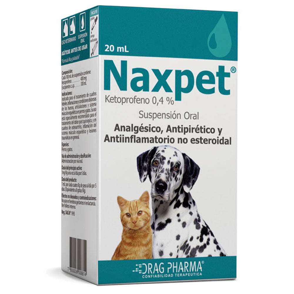 Vet. Naxpet 0.4 % x 20 ml Suspensión Oral para Perros y Gatos ...