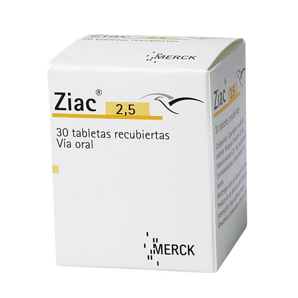 Ziac 2.5 x 30 Comprimidos Recubiertos | Farmacias Ahumada