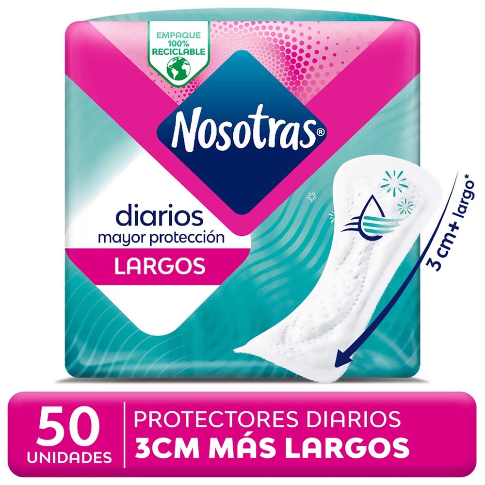 Protectores Diarios Nosotras Largos 50 un | Farmacias Ahumada