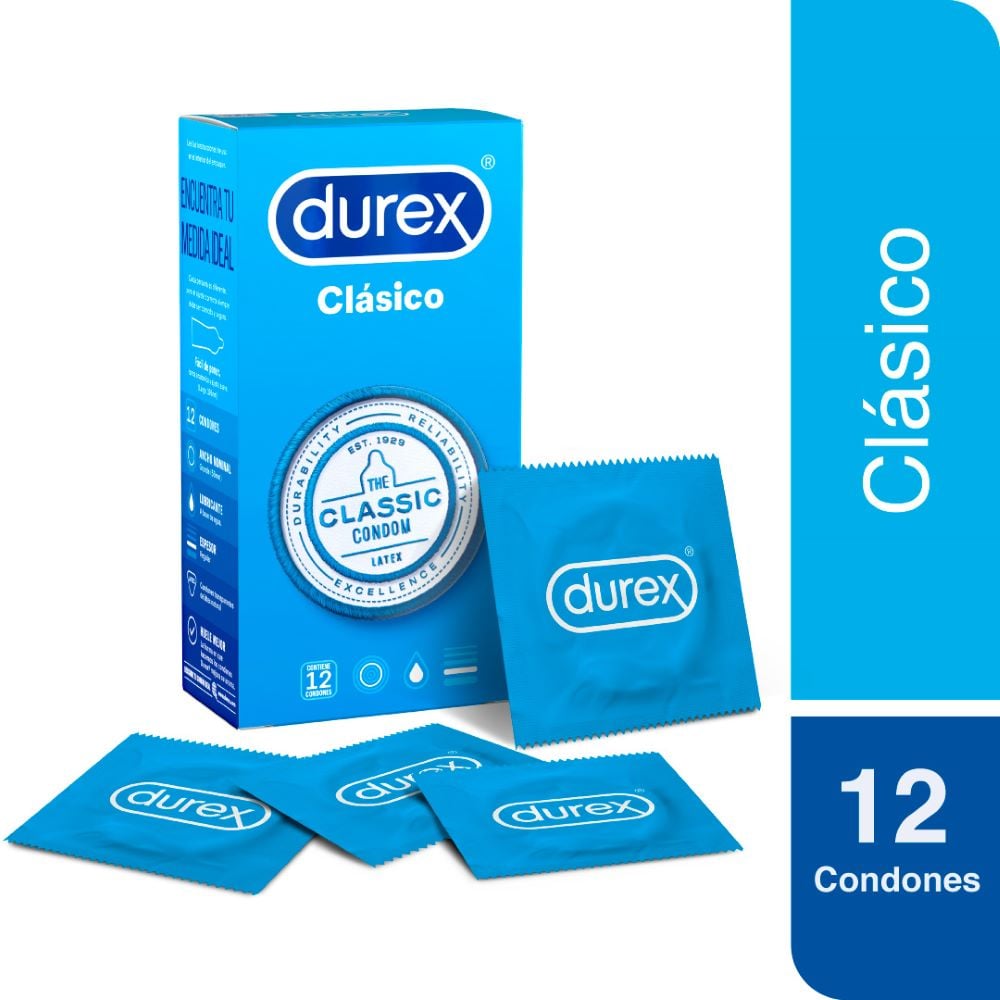 Durex Condones Clásico 12 unidades | Farmacias Ahumada