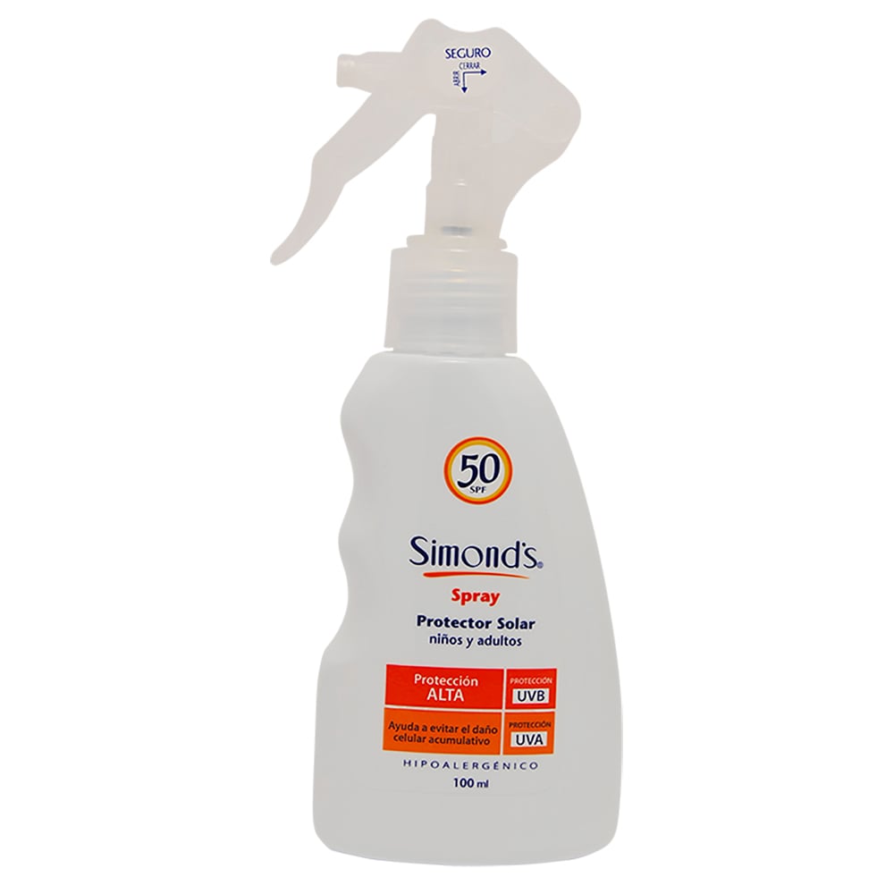 Protector Solar Simonds Spray Gatillo FPS 50 100 mL | Farmacias Ahumada