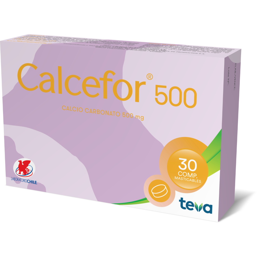 Calcefor 500 mg x 30 Comprimidos Masticables | Farmacias Ahumada