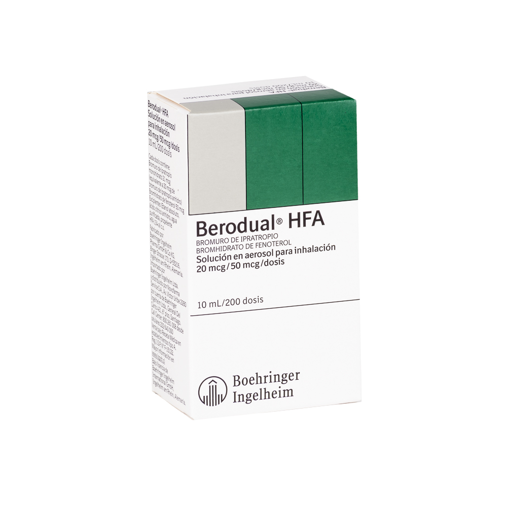 Berodual HFA 200 Dosis Solución Aerosol para Inhalación | Farmacias Ahumada