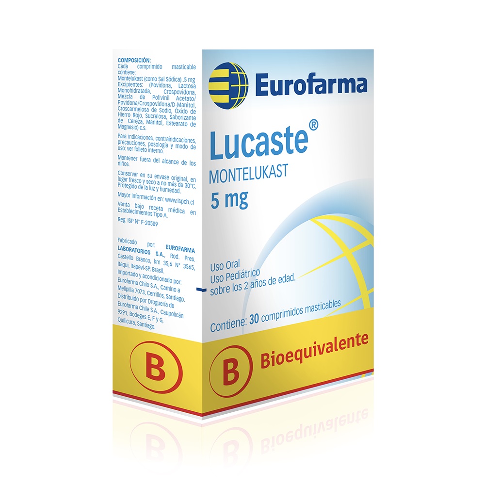 Lucaste 5 mg x 30 Comprimidos Masticables | Farmacias Ahumada