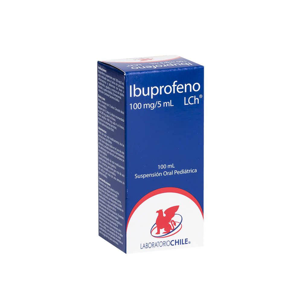 IBUPROFENO 100MG/5ML. SUSP. FCO. 100 ML | Farmacias Ahumada