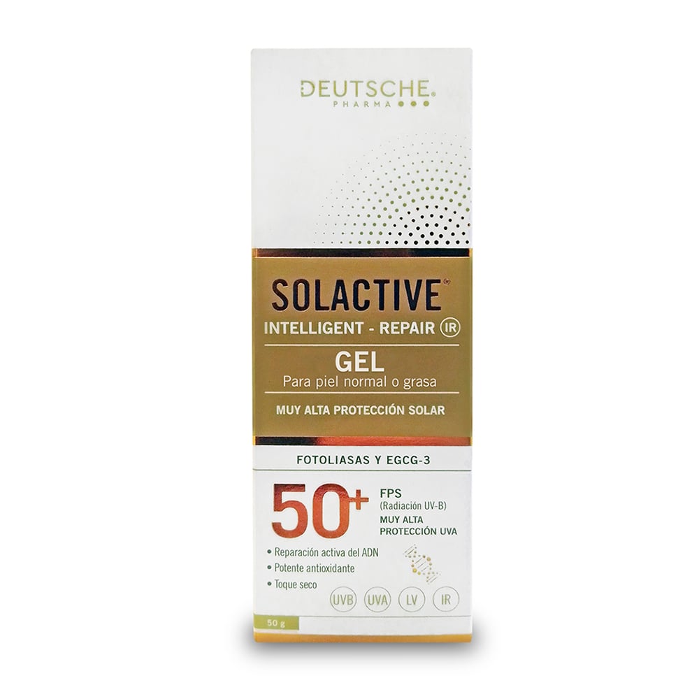 Protector Solar Solactive Gel Piel Normal o Grasa FPS 50+ 50 g ...