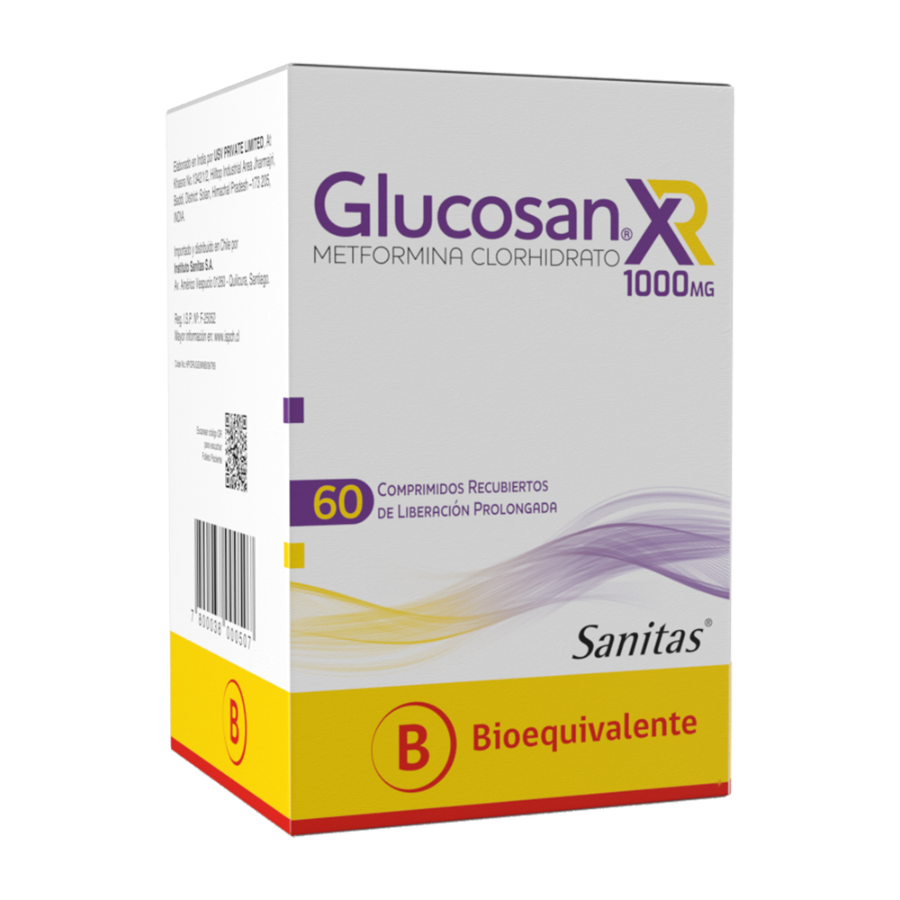 Glucosan XR 1000 mg x 60 Comprimidos Recubiertos de Liberación ...