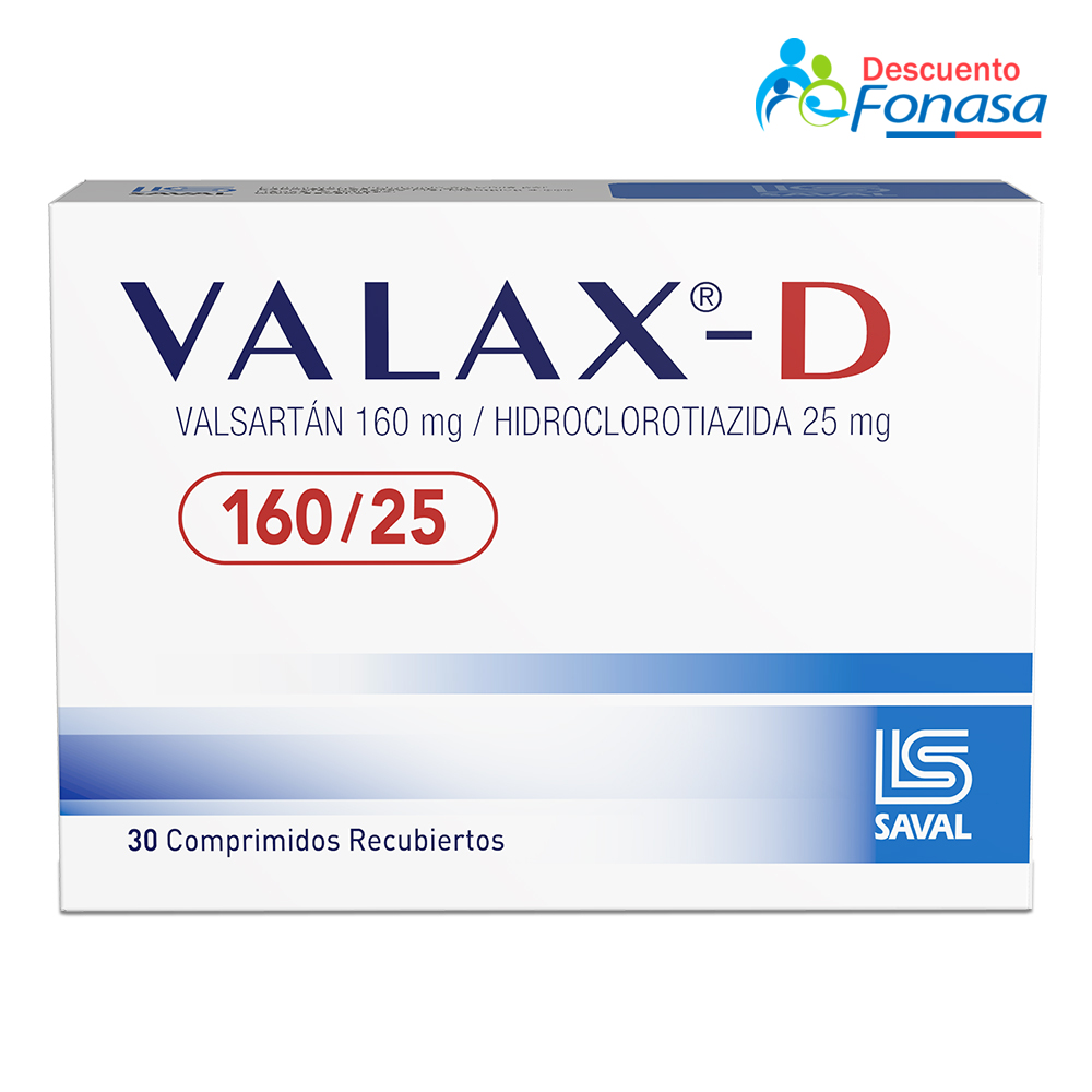 Valax-D 160 mg/25 mg x 30 Comprimidos Recubiertos | Farmacias Ahumada
