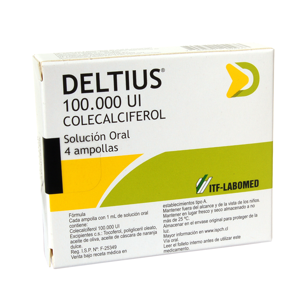 Deltius 100.000 UI x 4 Ampollas Solución Oral | Farmacias Ahumada