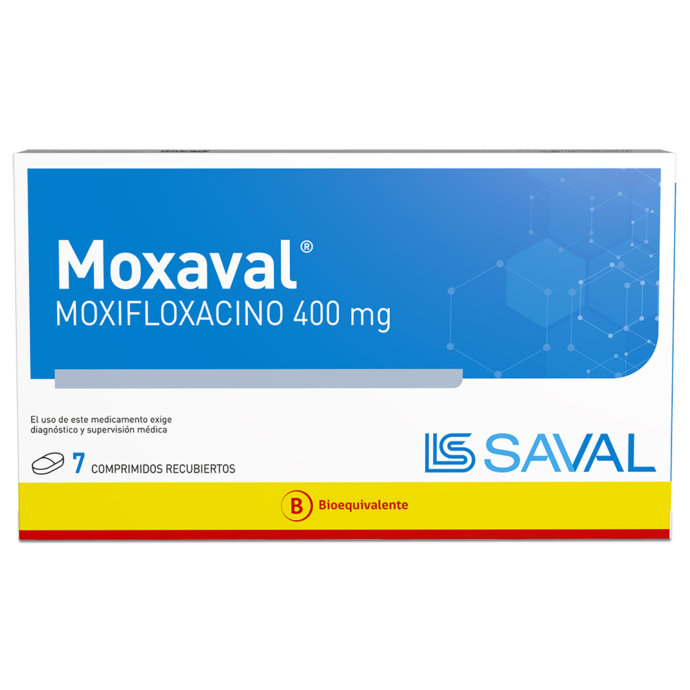 MOXAVAL Moxifloxacino 400 mg 7 comprimidos | Farmacias Ahumada