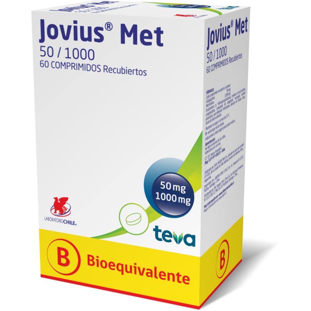 Jovius Met 50/1000 x 60 Comprimidos Recubiertos | Farmacias Ahumada