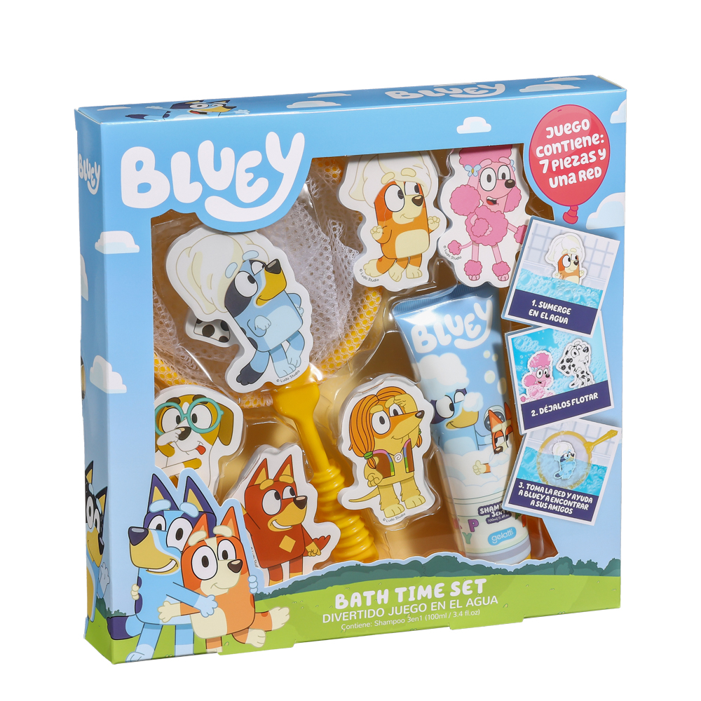 Bluey Set Baño Infantil | Shampoo 3 en 1 + Juego